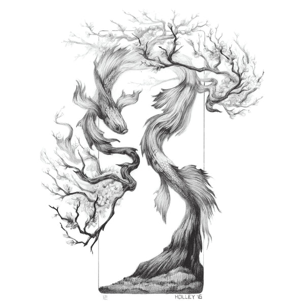 Ebb and Flow - Graphite Drawing – BoxWood Board Designs